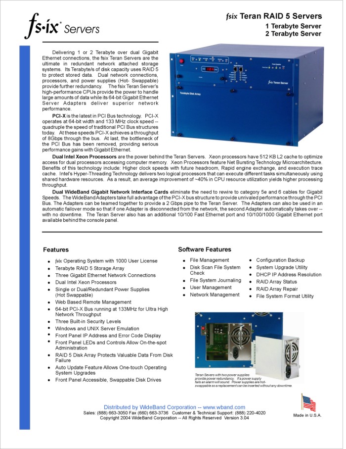 Raid 5 Servers, Terrabyte Servers, 1 Terrabyte Servers, 2 Terrabyte Servers